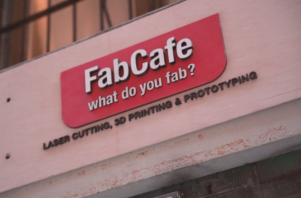 Paula Camiña Eiras introduces her work, Co-Obradoiro Galego at the crQlr Awards Exhibition in ...